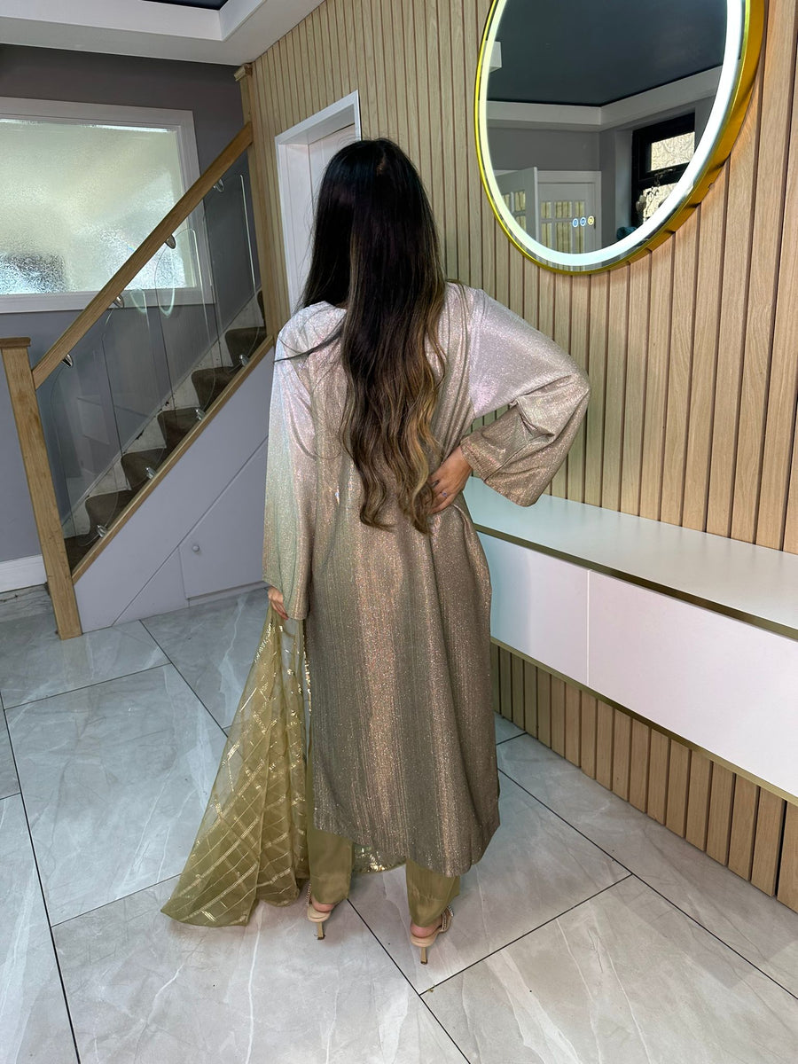 Kanwal Shimmer Suit - Green – Zee Boutique