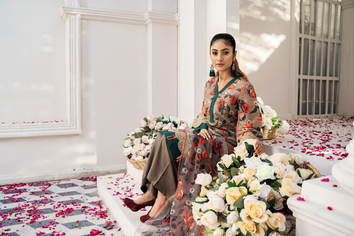 Gul-e-Mariam - Brown – Zee Boutique