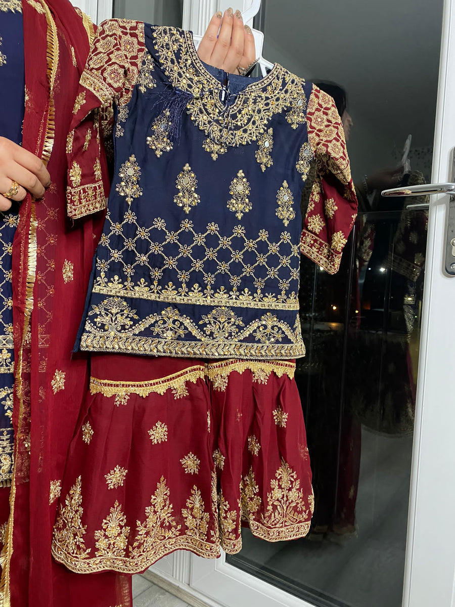 Gulfaam - Navy/Maroon – Zee Boutique